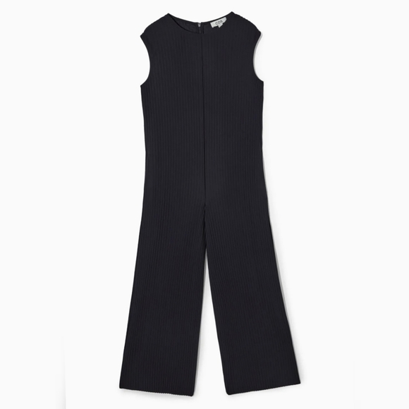 COS | Pants & Jumpsuits | Cos Pleated Wide Leg Jumpsuit M Dark Navy ...